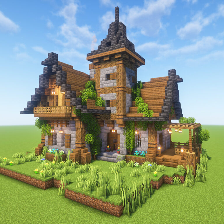 Rustic Wooden House - Minecraft Build by Batcheen