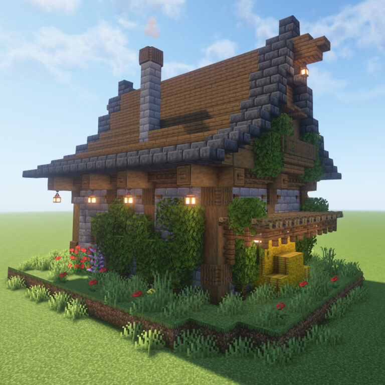 Medieval Riverside House Minecraft Build by Batcheen
