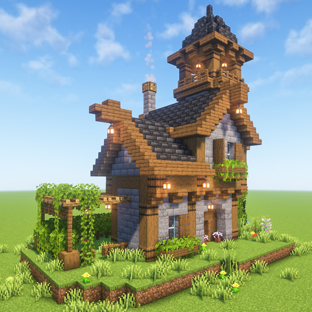 Medieval Stone House Minecraft Build by Batcheen